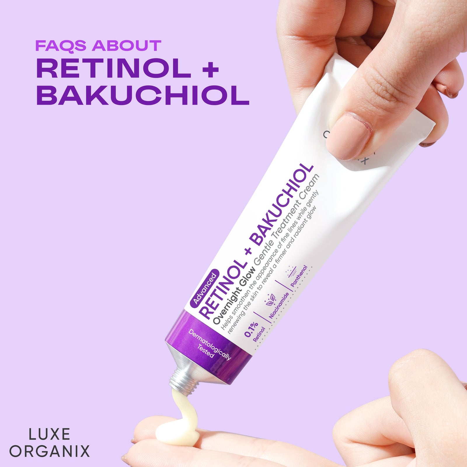 Luxe Organix Advanced Retinol Bakuchiol Overnight Glow Gentle Treatm